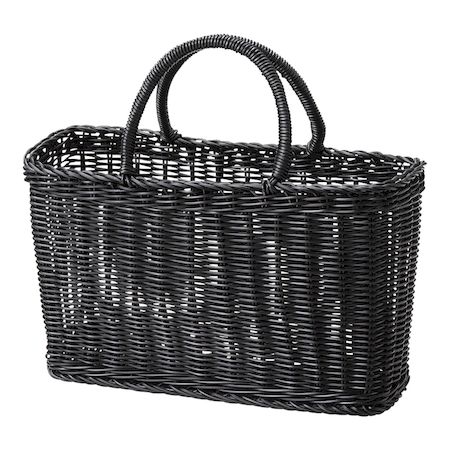 【商品説明】カラー、間口×奥行×高さ(mm) ブラック、340×140×200 ●水気で痛む心配が無いため温泉旅館などに最適です。 重量：310素材・材質：ポリプロピレン原産国：中国類似商品はこちらVYK0501 PP湯かご 小 91−16...