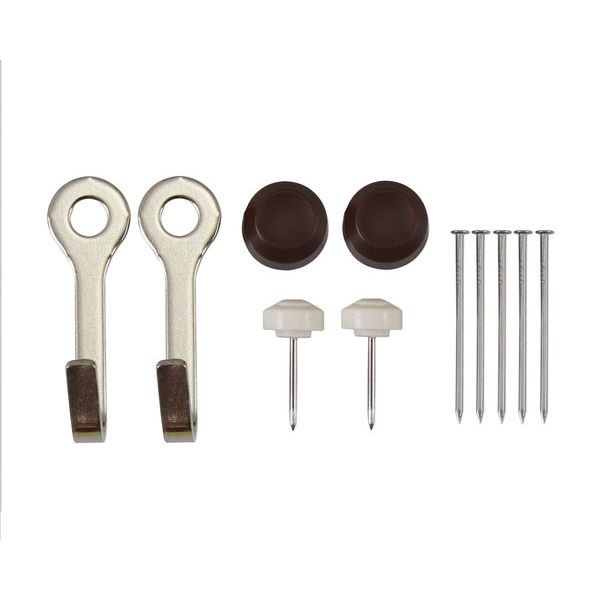 【商品説明】●耐荷重：6kg。●材質：・フック：スチールメッキ・石膏ボード用ピン：樹脂・ステンレス・カバー：樹脂●スタンダードで額や鏡などにおすすめです。●重量：0.4kg●サイズ縦_本体（mm）：20●サイズ横_本体（mm）：85●サイズ...