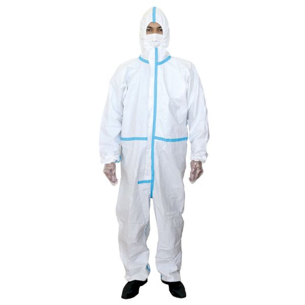 【商品説明】●全身一体型で隙間を極力なくした防護服●商品サイズ（単位mm)：身丈：約180cm、胸囲：約132cm、袖丈：約90cm、上着の裾囲：約16cm、ズボンの裾囲：約22cm●重量（g）：207●材質：50%不織布 45%PE 5%...