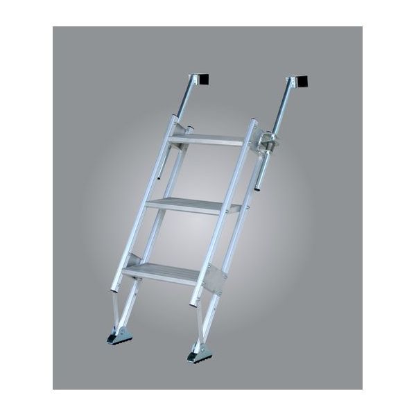 長谷川工業06-6446-1852【商品説明】●質量(kg)：7.8●フックの高さ(cm)：89〜119●ステップ最上段高さ(cm)：83●トラックの荷台への昇降も安心な幅広ステップ。●フック部の伸縮でトラックの高さに合わせセット!　幅広ス...