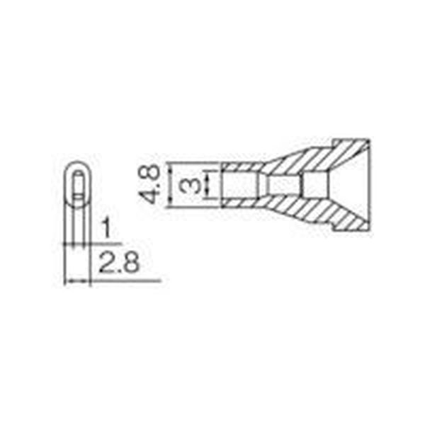 白光メーカーお問い合わせ：06-6561-1574【仕様】●寸法(mm)内径×外径：3.0×4.8【仕様2】●白光　ノズル　3X1MM●適用吸取器：FR-301、FR-410【原産国】日本補足商品ワード：測定器・工具のイーデンキ edenk...