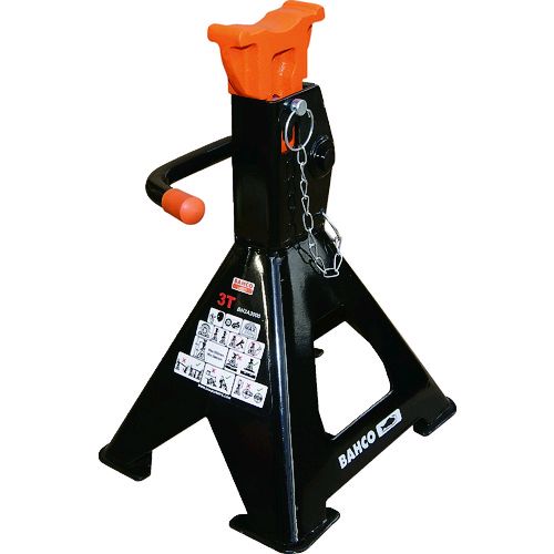 【特長】●1セット2脚入りです。●レバーを上に引き上げるとエアスプリング機構により自動でスタンドが上昇します。●ポールの中にあるスプリングが機能することで今までよりスムーズな作業が可能になります。【仕様】●許容荷重(t)：5.0●全長(mm...