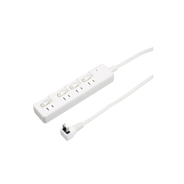 【商品説明】●色:ホワイト●コンセント個口数:4●定格容量:125V 15A 合計1500Wまで●最大サージ電圧(V):6000●制限電圧(V):650●プラグ形状:L型●絶縁カバー付プラグ●ホコリ防止安全シャッター付●個別スイッチ付●雷ガ...