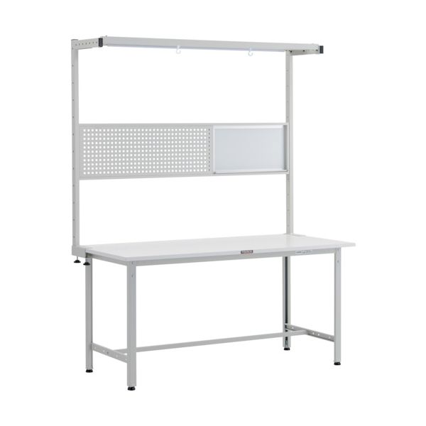 【商品説明】【特長】●壁面デッドスペースの有効利用とLED照明で明るい手元での作業が可能です。●ホース、ケーブル、工具などを吊り下げできるハンガー付です。●主要部が溶接構造のため、強度に優れます。【仕様】●天板材質：ポリ化粧●間口(mm)：...