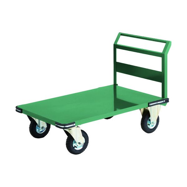 【商品説明】【特長】●鋼鉄製台車はオール溶接構造のため強度が抜群で機能的設計です。●あらゆる角度からの衝撃に強く、4角前後コーナーにはクッションゴムがつけられて安全です。●悪路や段差の有る場所でもらくらく運搬できます。【仕様】●均等荷重(k...