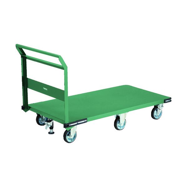 【商品説明】【特長】●重量物・運搬に適した6輪タイプです。●荷台寸法が1400×750mmと大型にもかかわらず中央部の固定車が他の自在車より少しだけ飛び出しているため、コンパクトな回転が可能です。●キャスターの4角前後コーナーにはクッション...