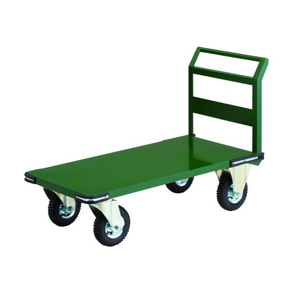 【商品説明】【特長】●鋼鉄製台車はオール溶接構造のため強度が抜群で機能的設計です。●あらゆる角度からの衝撃に強く、4角前後コーナーにはクッションゴムがつけられて安全です。●悪路や段差の有る場所でもらくらく運搬できます。【仕様】●均等荷重(k...