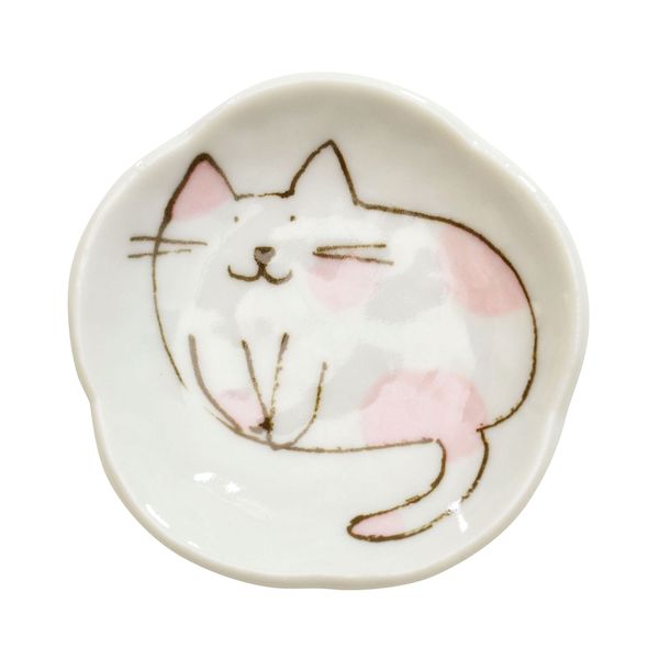 【商品説明】●ねこ好きにはたまらない。●可愛いにゃんこが描かれたお皿です。●サイズ（約）：Φ6×H1．3cm（内高0．6cm）●重量（約）：235g●材質：陶器（美濃焼）●生産国：日本