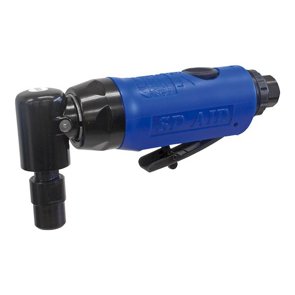 【商品説明】●90°アングル。●安全レバー。●ウレタンカバーグリップ。●回転数調整可能。●排気口360°回転式。【商品スペック】●グリップ径(mm):36●コレットナット径(mm):6●無負荷回転数(min-1):20000●ホース継手:1...