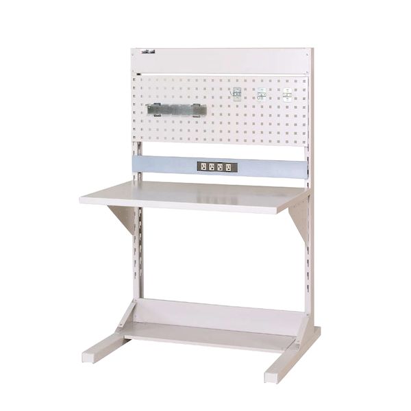 【商品説明】●セル生産に最適なテーブルです。●立ち作業では、現場内が見渡せる高さです。●寸法(mm):W893×D825×H1405●天板均等耐荷重(kg):60●スチール天板(mm):奥行600(取付高さ変更可能)●穴ピッチ(mm):60...