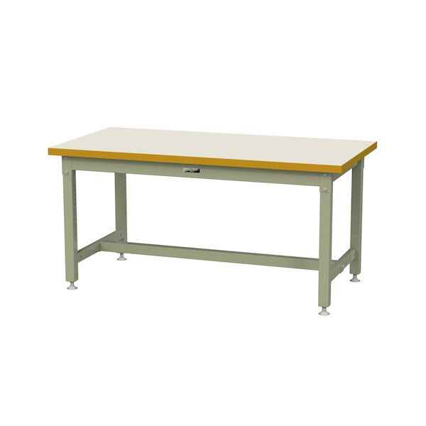 【商品説明】●均等耐荷重3000kgの堅牢タイプです。●粉体塗装●寸法(mm):W1500×D750×H740●天板:メラミン天板●均等耐荷重(kg):3000●天板色:アイボリー●脚部色:グリーン●工場●商品画像はワークテーブル　スーパー...