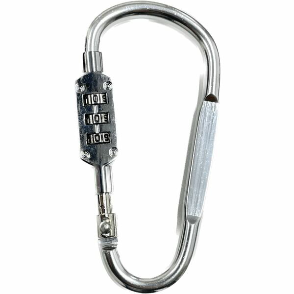 【商品説明】●メーカー：山城 (山城謹製シリーズ) ●品番：YKL004-SL ●仕様：長さ95mm 幅50mm ●カラー：シルバー ●ダイヤル：3桁ダイヤル式 【山城謹製 YKL-004 カラビナロック】大事なヘルメットの盗難防止にお使い...