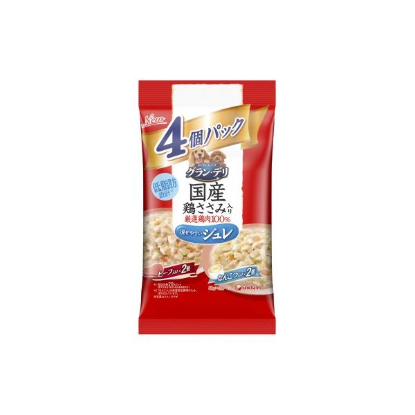 【商品説明】ユニチャーム　4520699603871　グラン・デリ 国産鶏ささみパウチ ジュレ 成犬用4個パック ビーフ×なんこつ 80g×4個類似商品はこちらユニ・チャーム 4520699603239 グ465円ユニ・チャーム 45206...