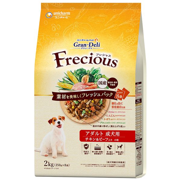 【商品説明】ユニチャーム　4520699617960　グラン・デリ フレシャス アダルト成犬用 チキン＆ビーフ入り 2kg美味しさ・品質・健康にこだわったプレミアムフードできたて鮮度の香りと素材の美味しさが実感できる国産プレミアムドッグフー...