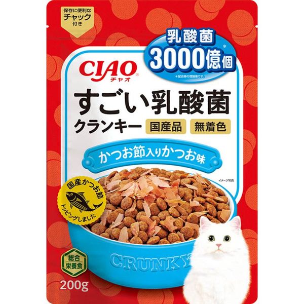 【商品説明】いなばペットフード　4901133651755　P−252 CIAO すごい乳酸菌クランキー かつお節入り かつお味 200g乳酸菌3000億個！・乳酸菌3000億個配合により猫ちゃんの健康を維持し、おなかの調子を保ちます。・猫...