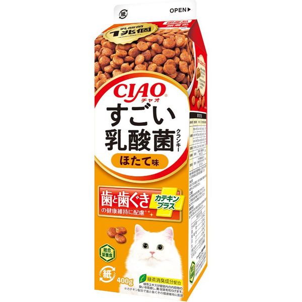 【商品説明】いなばペットフード　4901133735332　P−283 CIAO すごい乳酸菌クランキー牛乳パック ほたて味 400g乳酸菌とカテキン配合！・乳酸菌1兆個配合で、猫ちゃんの健康を維持し、お腹の調子を保ちます。・カテキンをプラ...