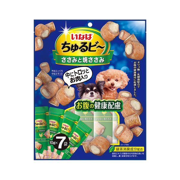 【商品説明】いなばペットフード　4901133764776　QDS−181 いなば ちゅるビ〜 ささみと焼ささみ お腹の健康配慮 10g×7袋1粒で2つの美味しさ！・外はふっくら、中はトロッとかぼちゃが入って、2つの食感が楽しめます。・オリ...
