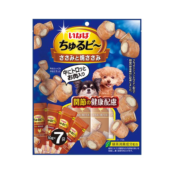 【商品説明】いなばペットフード　4901133764783　QDS−182 いなば ちゅるビ〜 ささみと焼ささみ 関節の健康配慮 10g×7袋1粒で2つの美味しさ！・外はふっくら、中はトロッと、2つの食感が楽しめます。・グルコサミンとコンド...