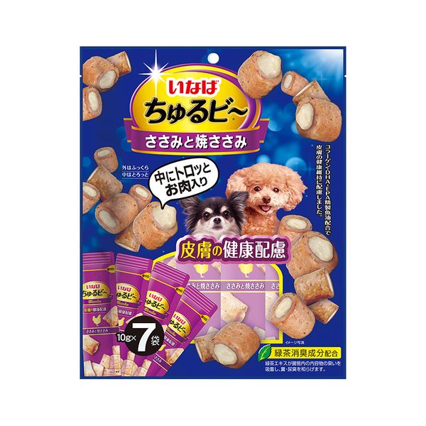 【商品説明】いなばペットフード　4901133764790　QDS−183 いなば ちゅるビ〜 ささみと焼ささみ 皮膚の健康配慮 10g×7袋1粒で2つの美味しさ！・外はふっくら、中はトロッと、2つの食感が楽しめます。・コラーゲンとDHA・...