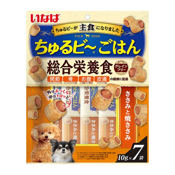 【商品説明】いなばペットフード　4901133764868　QDS−157 いなば ちゅるビ〜ごはん ささみと焼ささみ 10g×7袋1粒で2つの美味しさ！・外はふっくら、中はトロッと2つの食感が楽しめます。・わんちゃんに必要な栄養をバランス...