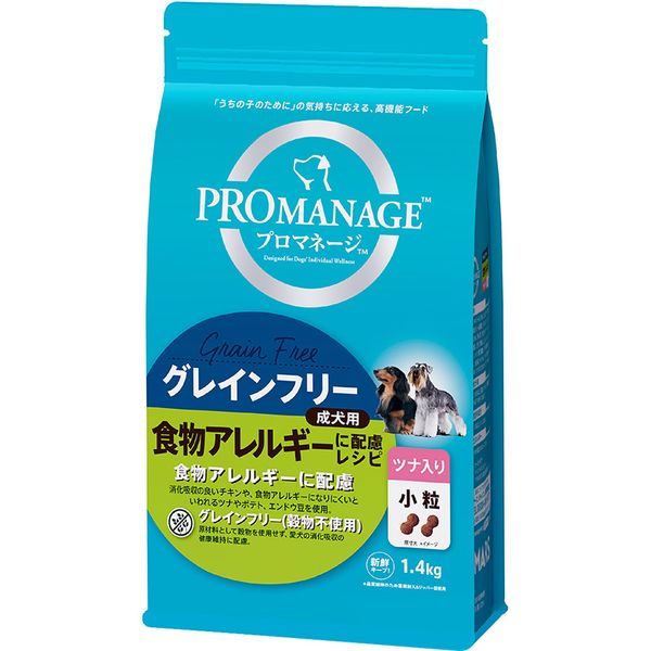 【商品説明】マースジャパンリミテッド　4902397862826　PGF42 プロマネージ 成犬用 食物アレルギーに配慮レシピ ツナ入り 小粒 1．4kg「うちの子のために」高機能フード食物アレルギーに配慮したい愛犬へ。小型犬が食べやすい小...