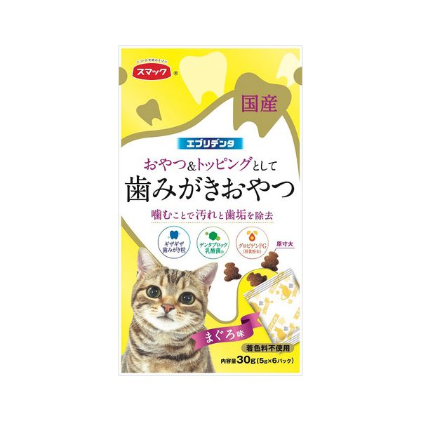 【商品説明】スマック　4970022022822　エブリデンタ猫用まぐろ味 30gデンタブロック乳酸菌とグロビゲンPG配合した歯磨きおやつ噛むことで汚れと歯垢を除去します。デンタブロック乳酸菌配合して、健康維持し、免疫力を高めます。グロビゲ...