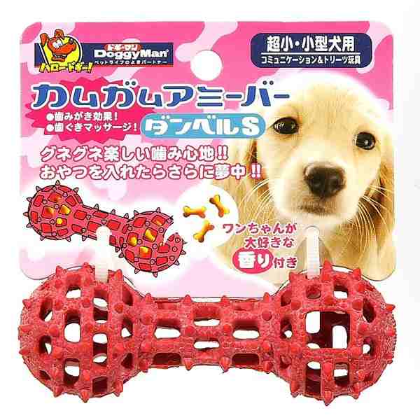 【商品説明】ドギーマンハヤシ　4976555851335　カムガムアミーバー ダンベル S全体にトゲトゲが付いた、歯みがき＆歯ぐきのマッサージに効果的なラバー玩具。中におやつを入れるとおもちゃにくぎ付け・全体に小さなトゲトゲが付いた歯みがき...