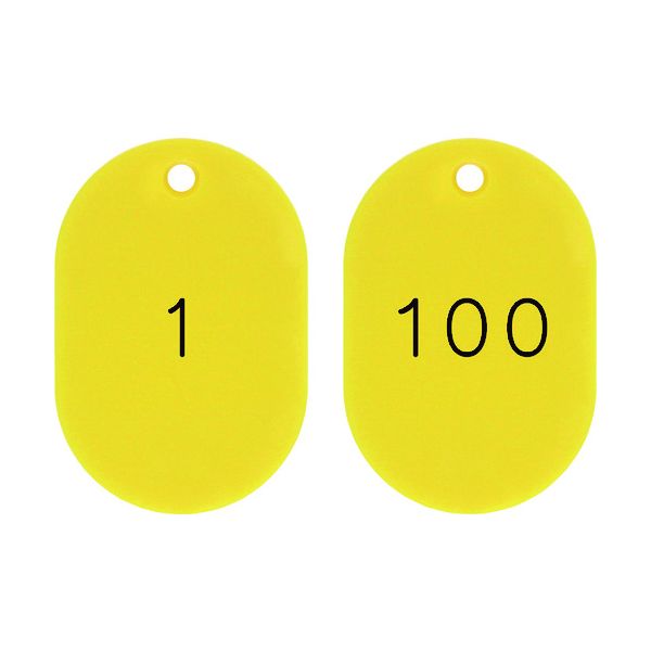 【商品説明】【特長】●小判型札の片面に1から100までの数字が印字されています。●7色のラインナップをご用意しています。【用途】●分類・整理等に。【仕様】●取付仕様：ボールチェーン等(別売)●縦(mm)：45●横(mm)：30●厚さ(mm)...