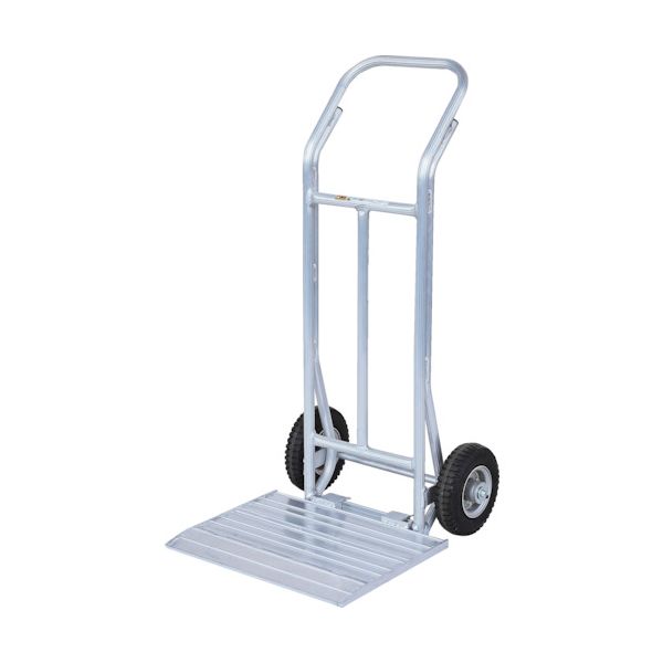 【特長】●アルミ製重量物運搬台車です。【仕様】●均等荷重(kg)：150●幅(mm)：550●高さ(mm)：1080●タイヤタイプ：250-4Aエアー入タイヤ●長さ(mm)：590●すくい板(mm)長さ×幅：390×510【仕様2】●完成品...