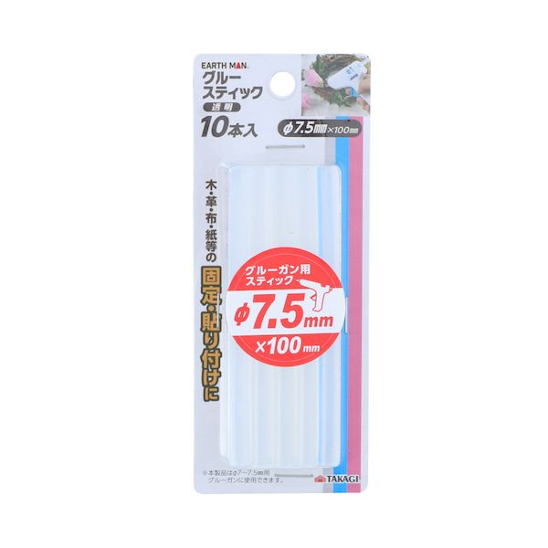 【商品説明】製品サイズ (W)×(H)×(D)mm7.5 × 100 × 7.5製品重量 (g)4パッケージサイズ (W)×(H)×(D)mm61 × 152 × 16パッケージ重量 (g)53特徴●φ7〜7.5mm用グルーガンに使用できま...
