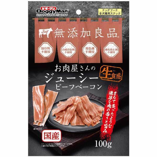 【商品説明】●まるで炙ったような芳醇な牛肉の香りと旨みたっぷりのスナック。●薄く大きな波打つ形状が、焼きたてのベーコンのようでワンちゃんの食べ応えと食欲をそそります。●おなかの健康を整える乳酸菌入りで保存料、合成着色料、発色剤、酸化防止剤不...