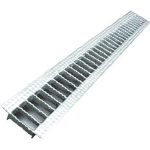 【仕様】●溝幅(mm):300●内幅×外幅×長さ×高さ(mm):290×360×995×25●ピッチ(mm):33●エンドアングル(mm):L‐5×40×40●適用荷重側溝:T‐2【質量】12.8kg【特徴】●メインバーのみノンスリップ加工...