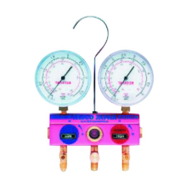 【商品説明】仕様●圧力表示(MPa)：0.1〜3.8MPa (TA141GB)●セット内容：150cm（赤・青・黄）（TA133AF）●マニホールド：ゲージ取付ネジ…1/8″NPT：ホース接続ポート…5/16″フレア(TA122GB)(TA...