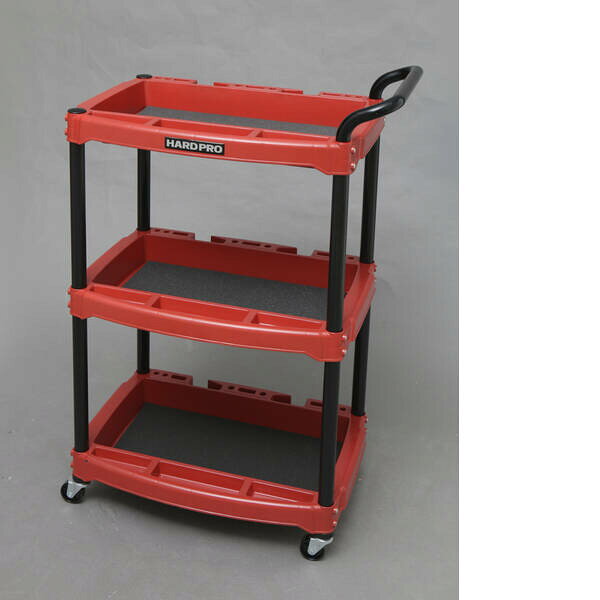【商品説明】●かさばる工具をまとめて収納できる、工具用ワゴンです。運搬性を追求したハンドルを搭載しています。ネジを収納できるポケットや、背面にはコードが収納できるコードリール付です。又、工具を保護するスポンジも付いています。●棚1段あたり：...