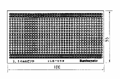 &nbsp; サンハヤト &nbsp; 03-3984-7791 型番特長パターン材質等銅箔面サイズ等仕上処理穴径適合機種ICB-059フレキシブルユニバーサル基板として2.54ミリピッチドットガラスエポキシ片面0.1t×55mm×100m...