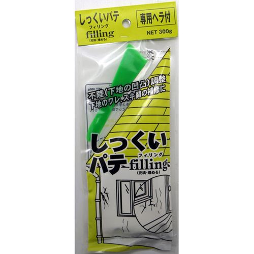 家庭化学工業0120-83-4351●すぐに使えるペースト状なので作業性が良好です。●下地調整や補修に最適です。●しっくい壁のワレ、スキ間補修●乾燥時間：約30分●施工面積：5mm厚、約280×140mm●内容量:300g490548834...