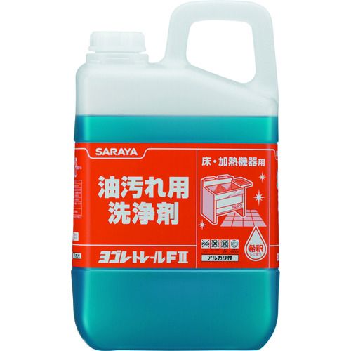 サラヤメーカーお問い合わせ：06-6797-2525【特長】●フライヤーなどの加熱機器、換気扇、フードなどの排気設備や床面のハードな油汚れにお使いいただけます。【用途】●床、排水および排気設備用。●油汚れ用洗浄剤【仕様】●容量(kg)：3●...