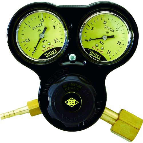 日酸TANAKAメーカーお問い合わせ：026-272-2720【特長】●（一社）日本溶接協会認定品です。●圧力計を保護するガード付です。●圧力調整ハンドルに押し込み表示機能を搭載しています。【用途】●酸素を使用した一般的な溶断作業に。●酸素...