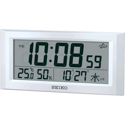 セイコークロックメーカーお問い合わせ：0120-315-474【特長】●長波電波より受信しやすい衛星電波をキャッチして正確な時刻を表示します。●大型液晶表示で掛置兼用です。【用途】●事務所、店舗、教室などに。【仕様】●幅(mm)：508●奥...