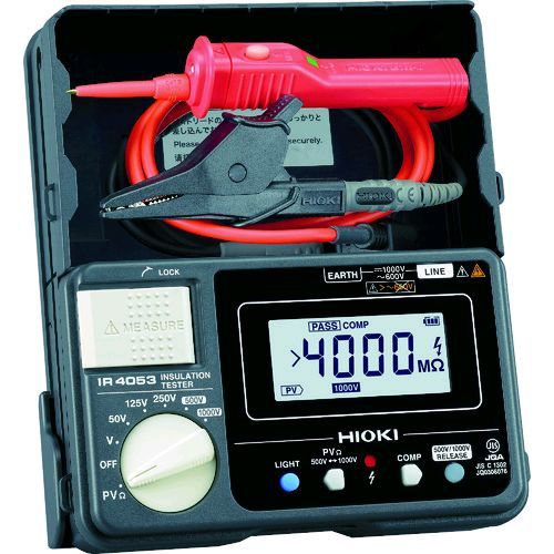 日置電機メーカーお問い合わせ：0120-720-560【特長】●JIS C 1302認定品のPV測定機能付きのデジタル絶縁抵抗計です。●1台で便利な5レンジ(50V／125V／250V/500V/1000V)モデルです。●暗い現場で作業効率...
