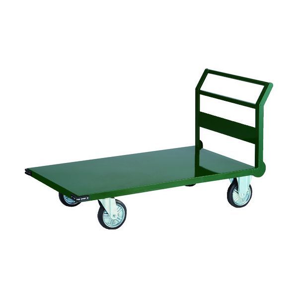 【商品説明】【特長】●前角部にクッションゴムがあり安全です。●車輪に標準ラジアルベアリングを採用、軽く静かに動きます。●荷台面は鉄板曲げ工法にスポット溶接で製作しているため、溶接などによる凹凸が少なく、表面仕上げが綺麗で頑丈です。●自在車輪...