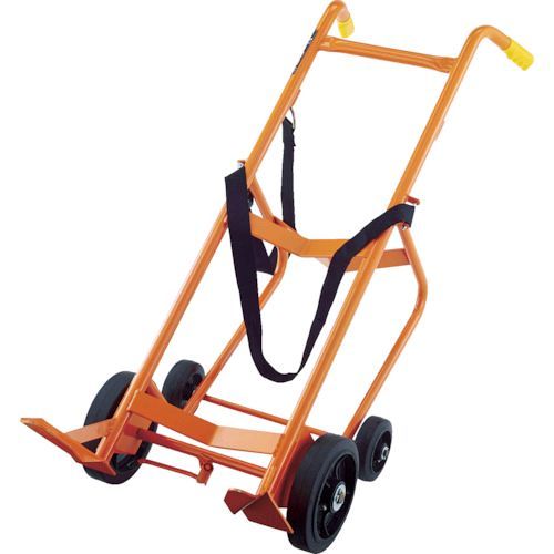 【特長】●200Lドラム缶専用運搬車です。●ドラム缶を固定するナイロンベルトを標準装備しています。【仕様】●均等荷重(kg)：300●前輪内幅(mm)：475●全幅(mm)：600●全長(mm)：620●全高(mm)：1450●前輪：250...