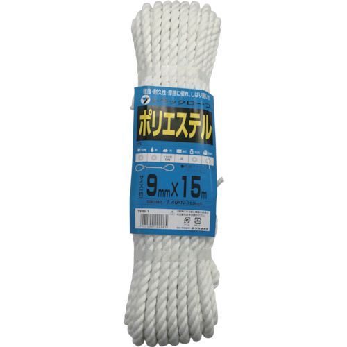 ユタカメイクメーカーお問い合わせ：072-441-2220【特長】●強度・耐水性・耐薬品性に優れたロープです。【用途】●トラックの荷締めなど。【仕様】●色：白●線径(mm)：9●長さ(m)：15●包装形態：バンド掛巻【仕様2】●引張強度KN...