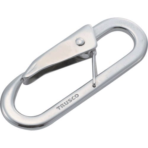 【特長】●外れ止めフックが付いていますので、絡まりを防ぎます。【用途】●連結金具として。【仕様】●使用荷重(kN)：0.2●D(mm)：6●L(mm)：72●W(mm)：28●S1(mm)：9●S2(mm)：8●t(mm)：4.3【材質／仕...