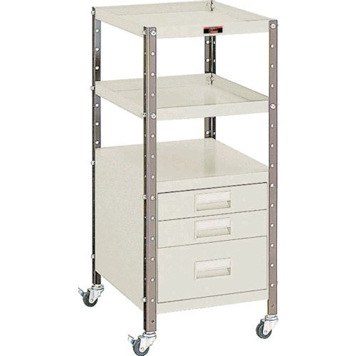 【特長】●浅型と深型の引出しがついているので書類や工具の保管に便利です。【仕様】●最大積載量(kg/台)：60●均等積載量(kg/段)：10●色：ネオグレー●間口(mm)：350●奥行(mm)：420●高さ(mm)：798●段数(段)：3●...