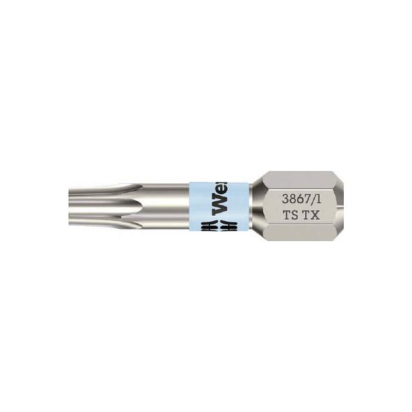 [Wera社 3867／1　ステンレストーションビット　トルクス20X25 071034]の商品説明●専用のビットホルダ(053923）と併用することで、2つのトーション(バイトーション)が作用し、ビットの長寿命化を実現しています。[Wer...