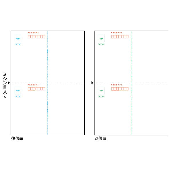 [ヒサゴ 往復はがき(郵便番号枠付) 2面 20枚入り OP1100N [OP1100N]] の商品説明●しっかりとした厚みがある7桁の郵便番号枠付き往復はがきです。●ミシン目で切り離すと2枚の往復はがきになります。●両面可能です。※インク...
