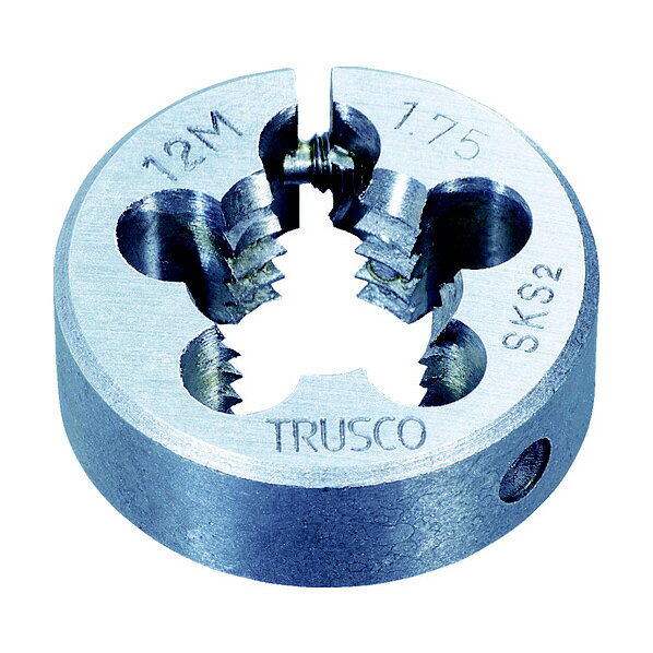 [トラスコ 丸ダイス　SKS　並目　50径　16X2．0 TRUSCO　メートルねじ用丸ダイス T50D-16X2.0 [T50D16X20]] の商品説明●調整ねじ付なので、寸法の調整ができます。●ねじ山を修正する時にも使用できます。[ト...