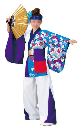主素材：ポリエステル100％ サイズ：身丈約70cm・身幅約56cm・袖丈約55cm・袖幅約35cm 1点1点柄の出方が異なります。 ※鉢巻・髪飾り・扇・帯・鳴子入れ・パンツ・ジョグ足袋などの小物はついておりません※ 写真で着用しております...