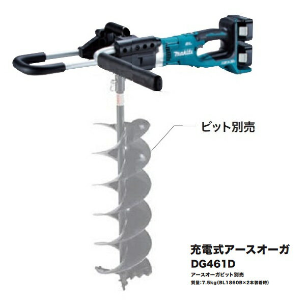 マキタ製の18Vx2=36V 充電式アースオ−ガのDG461DZとバッテリ：BL1860Bx2個と 2口急速充電器：DC18RDとマックパックタイプ3（パワ−ソ−スキット1：A-61226）のセットです。 特徴 ●ハイパワー・低騒音※・スピ...